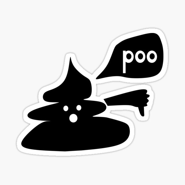 "Poo Thumbs Down - Poo Boo - Black Edition" Sticker by sukram42 | Redbubble