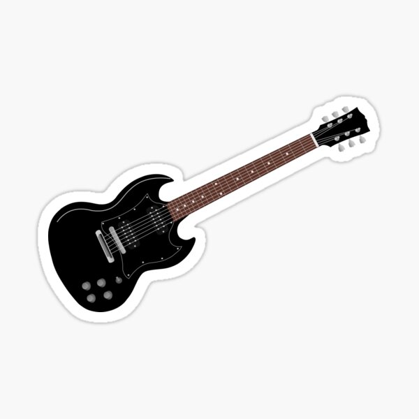 "Black Electric Guitar " Sticker for Sale by ImageMonkey | Redbubble