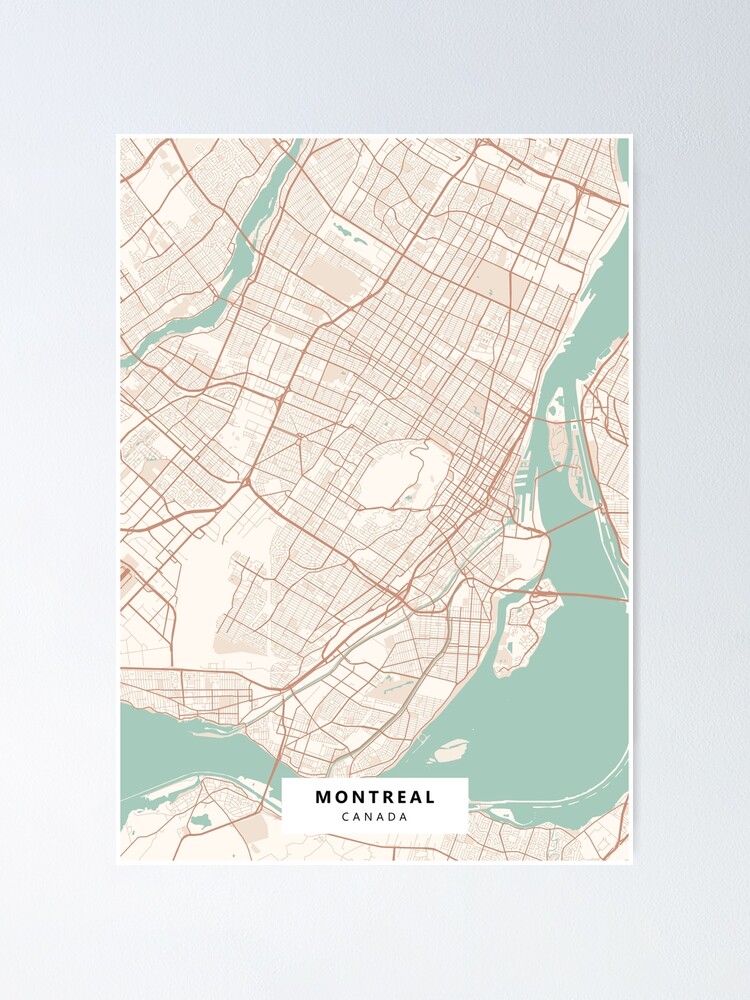 "Montreal, Canada Map (Theme 2)" Poster by Mapnify | Redbubble
