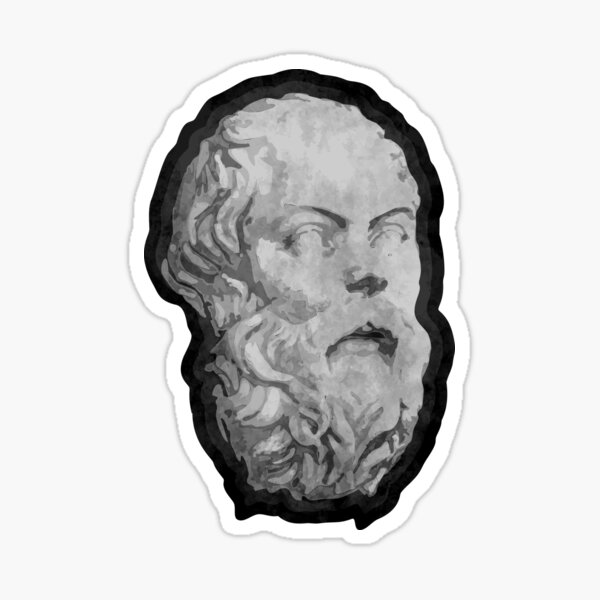 "Socrates bust with stone texture" Sticker for Sale by PCB1981 | Redbubble