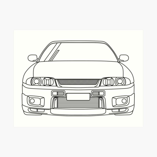 "Skyline R33 - black" Art Print for Sale by craneone | Redbubble