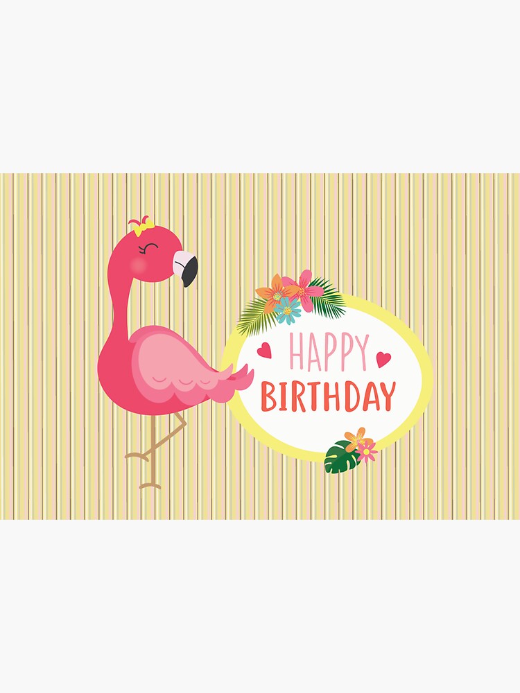 "Flamingo birthday wishes" Sticker for Sale by printhappy | Redbubble