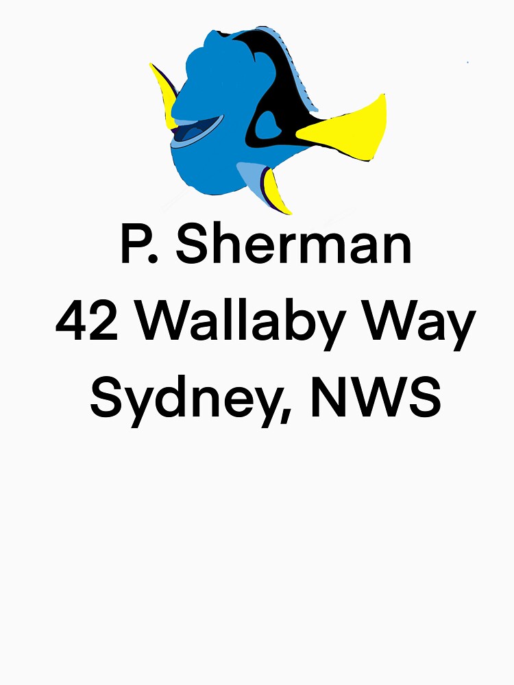 "Finding Nemo Dory Sydney Address" T-shirt for Sale by LauraXArt ...