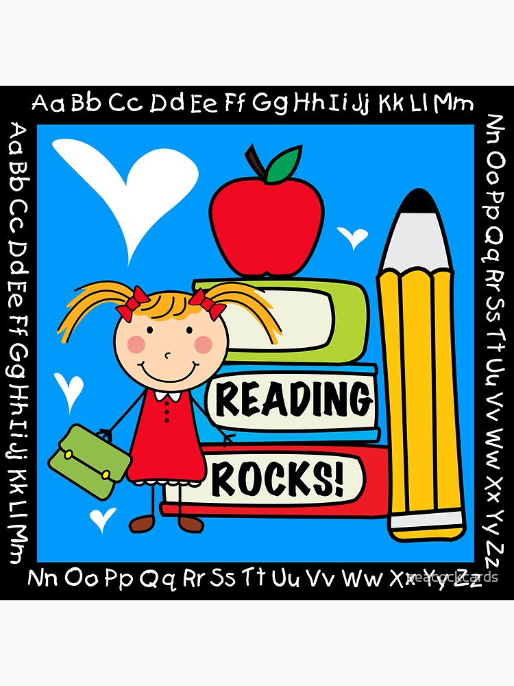 "School Education Reading Rocks" Sticker by peacockcards | Redbubble