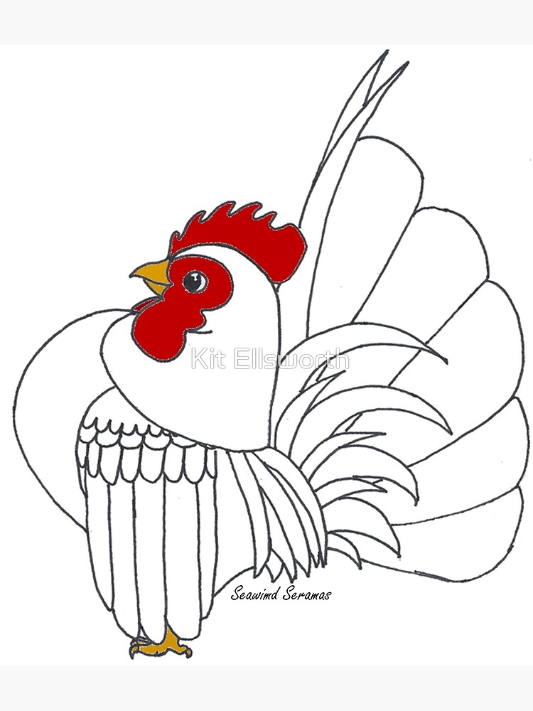 "Cartoon Serama (Blank)" Photographic Print by KitEllsworth | Redbubble