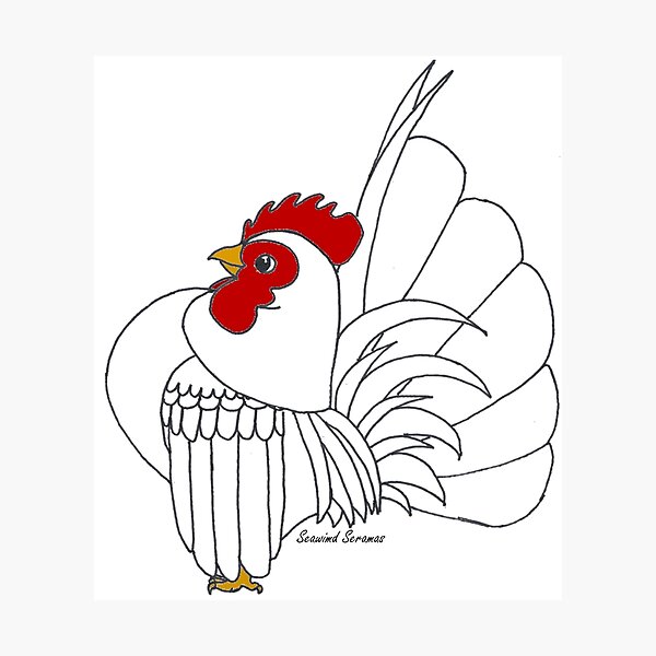 "Cartoon Serama (Blank)" Photographic Print by KitEllsworth | Redbubble