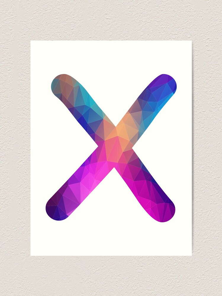 "Letter X Capital Alphabet Colorful Art Funny X Gift" Art Print for ...