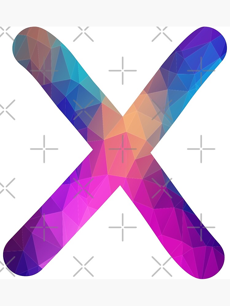 "Letter X Capital Alphabet Colorful Art Funny X Gift" Art Print for ...