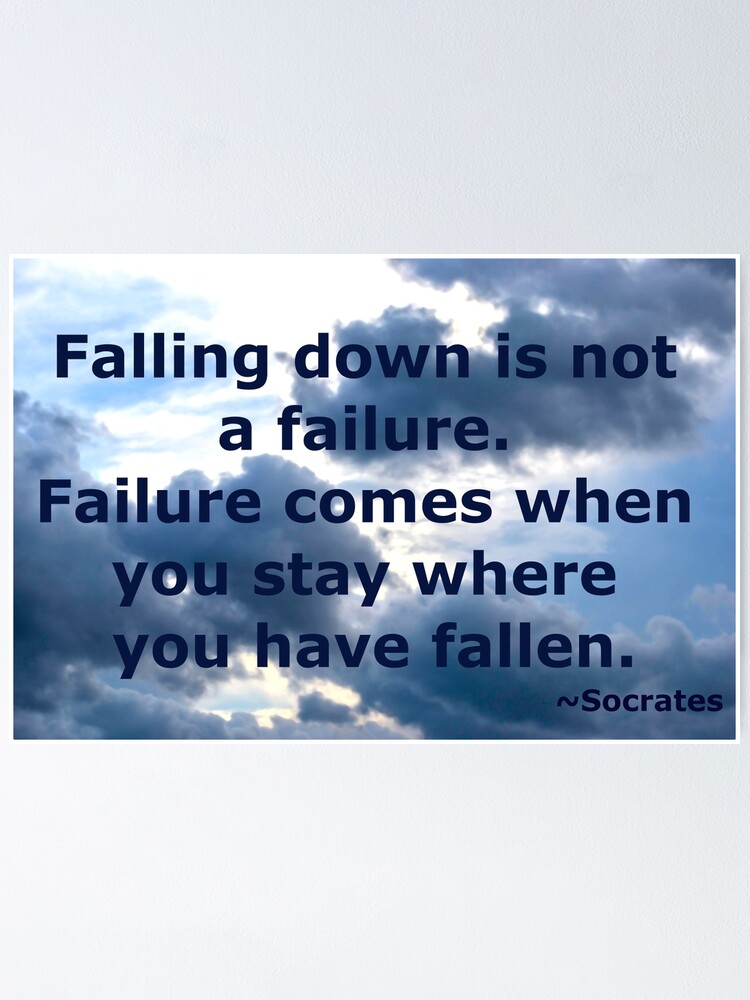 "Socrates Motivational quote on failure" Poster for Sale by KarmaRoots ...