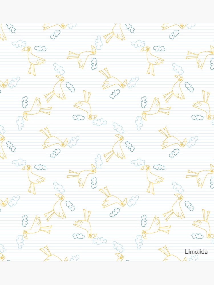 "Cute scribble bird kids doodle background." Sticker for Sale by ...