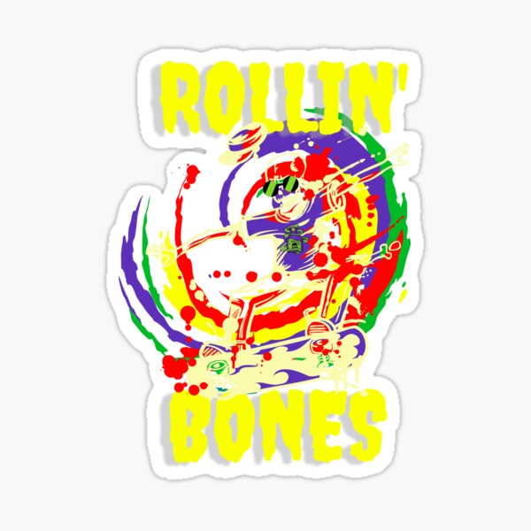 "Rolling Bones - Skateboarding " Sticker for Sale by BaldingSnail ...