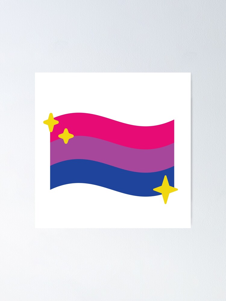 "Bisexual Pride Flag Sparkle Emoji" Poster for Sale by lavenderhearts ...