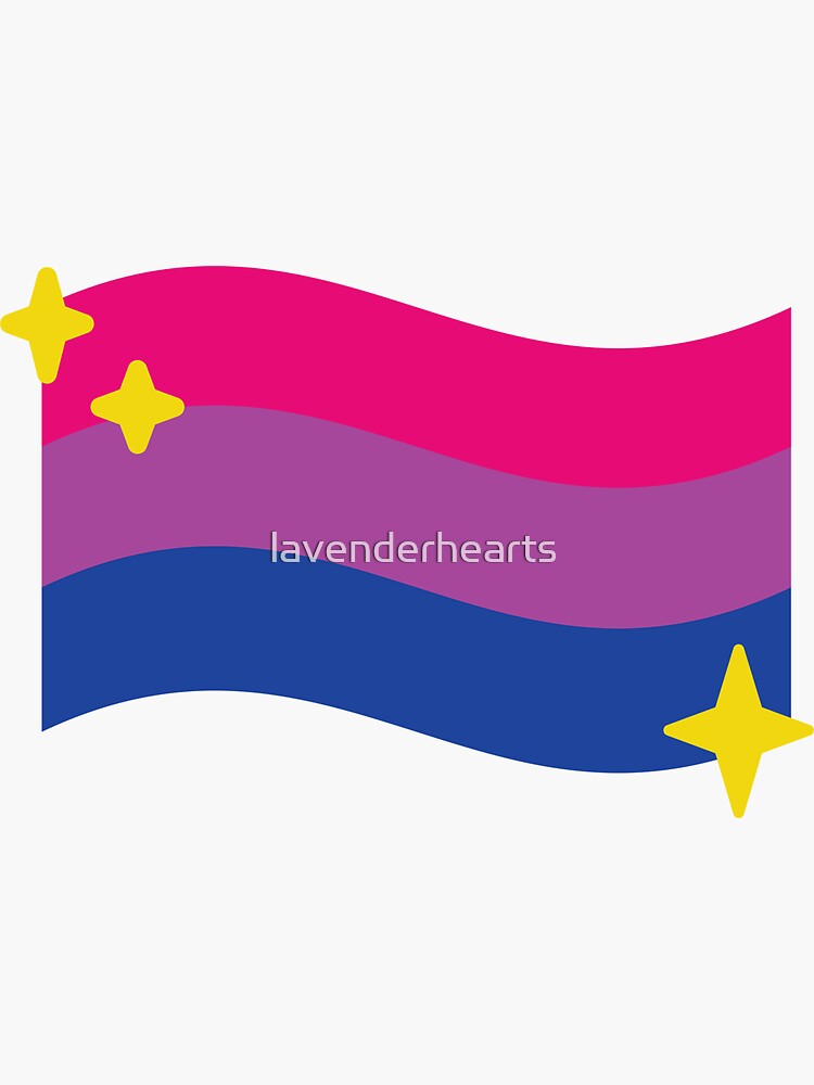 "Bisexual Pride Flag Sparkle Emoji" Sticker for Sale by lavenderhearts ...
