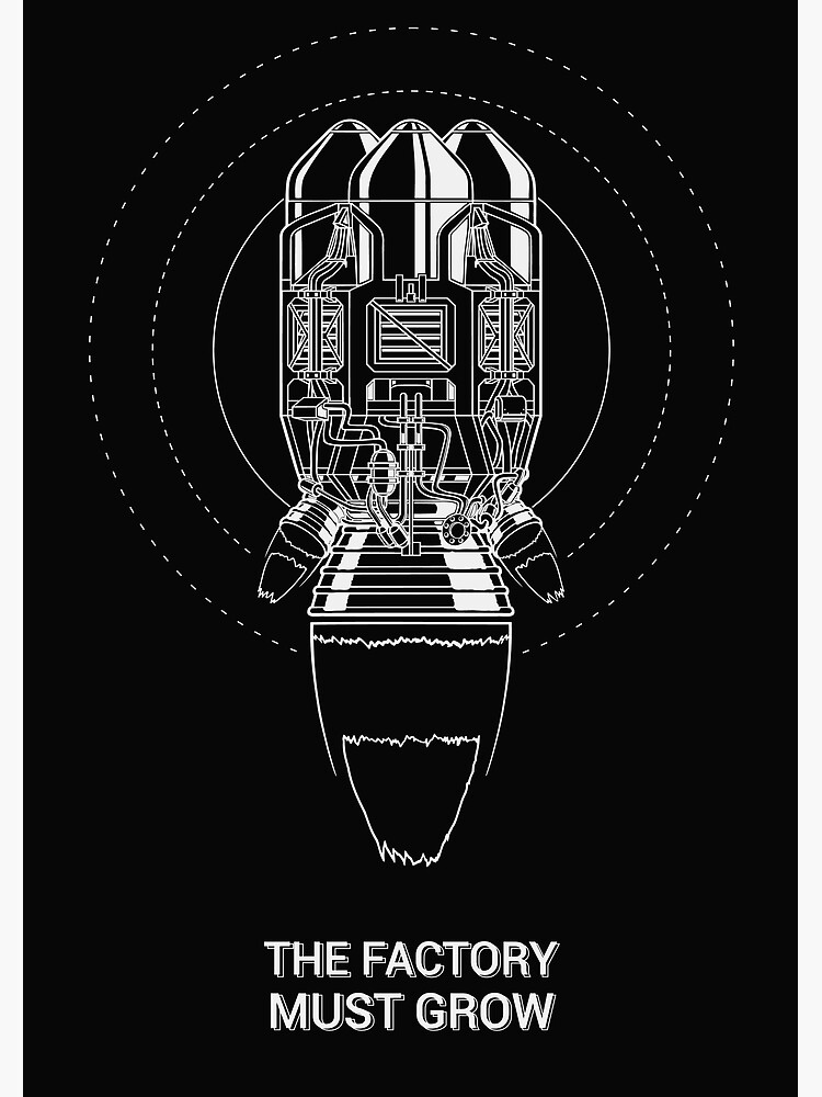 "Factorio Rocket with The Factory Must Grow meme" Photographic Print ...