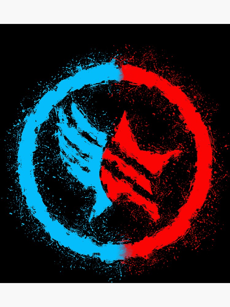 "Mass Effect Renegade Paragon Alignment Splash Paint" Sticker for Sale ...