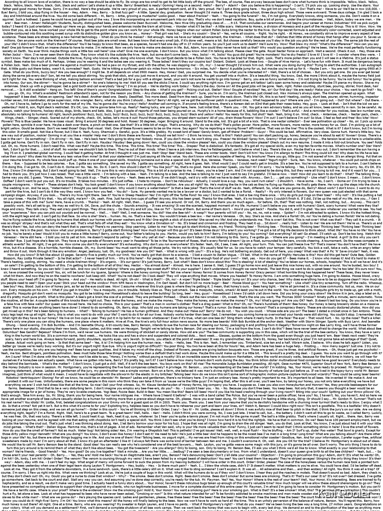 "bee movie script" T-shirt by kaildelrey | Redbubble | bee movie t ...