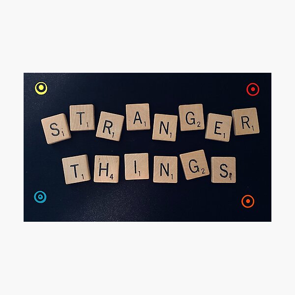 "stranger things wood letters typography alphabet" Photographic Print ...