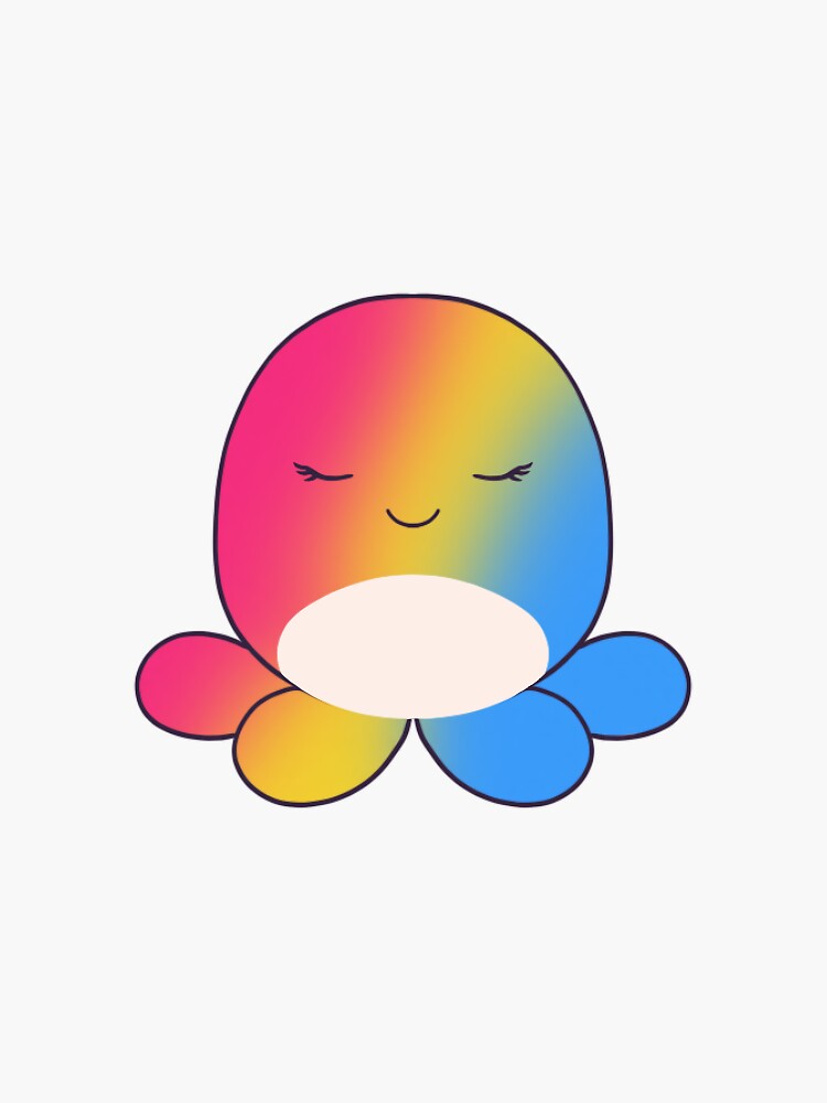 "Pansexual Pride Octopus Squishmallow" Sticker by frangilleece | Redbubble