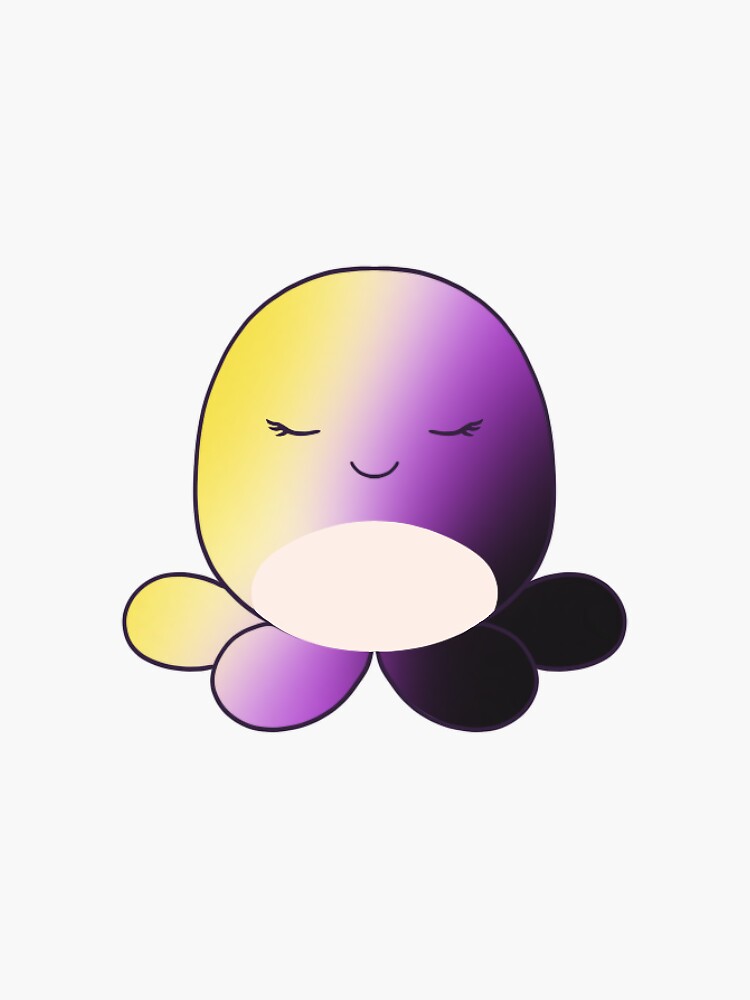 "Non-Binary Pride Octopus Squishmallow" Sticker by frangilleece | Redbubble
