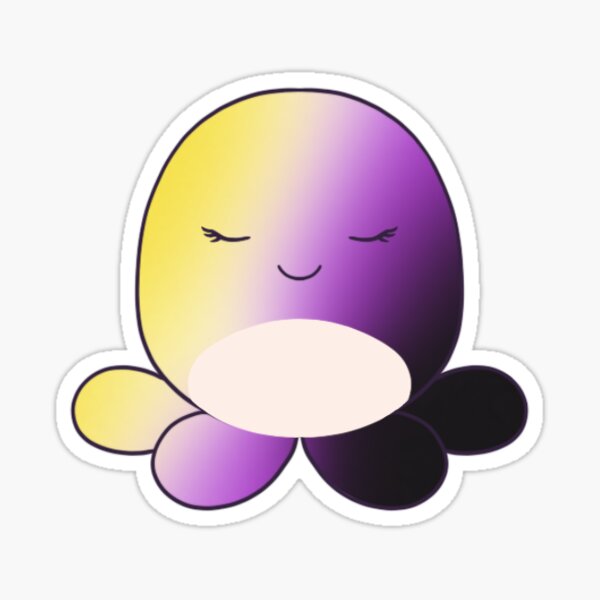 "Non-Binary Pride Octopus Squishmallow" Sticker by frangilleece | Redbubble