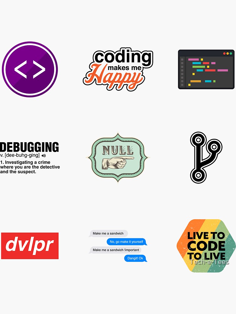 "Ultimate Developer Sticker Collection" Sticker for Sale by Tech-e-Tees ...