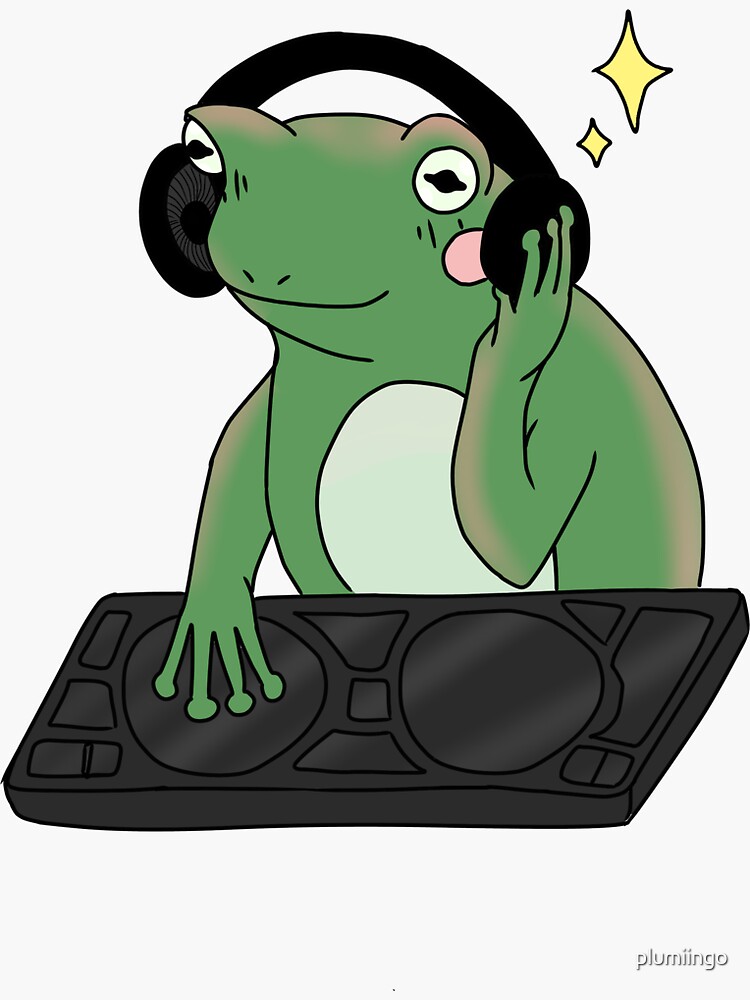 "dj frog" Sticker by plumiingo | Redbubble