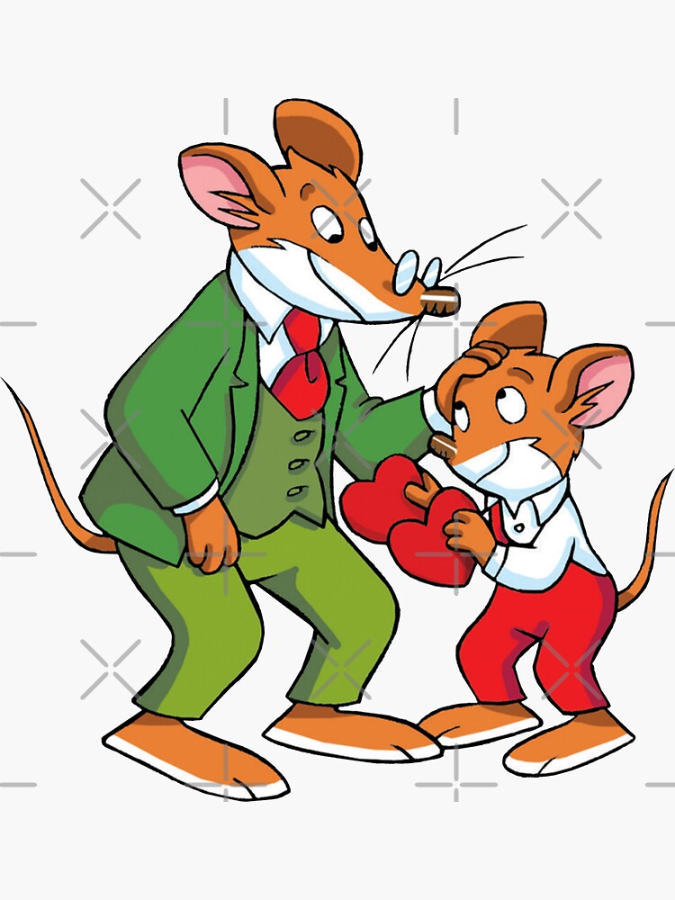 "Geronimo Stilton and Benjamin Stilton" Sticker for Sale by nostalgia ...