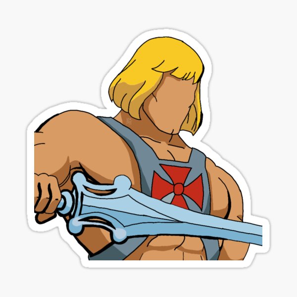 "He-Man" Sticker for Sale by Minsgold | Redbubble