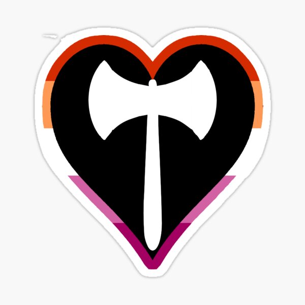 "lesbian heart labrys" Sticker for Sale by roryrabs | Redbubble
