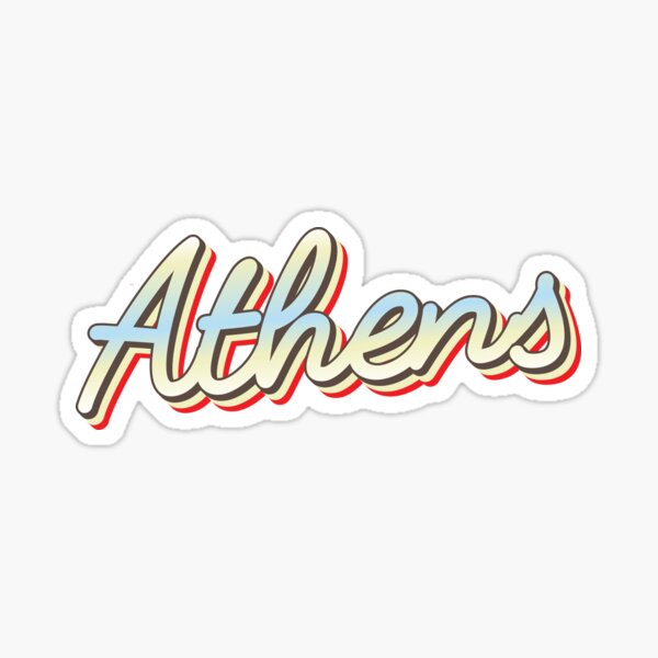 "Athens College Town Script 1" Sticker for Sale by Lokalista | Redbubble