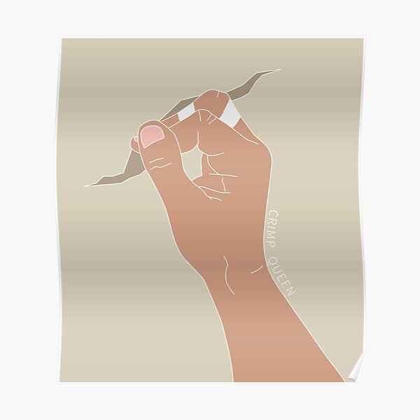 "Crimp Queen Climbing Bouldering Illustration" Poster for Sale by ...