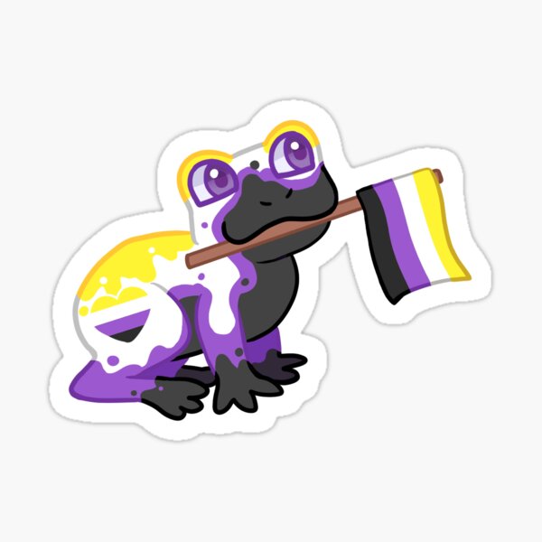 "Pride Frogs - Non-Binary version! (Sticker)" Sticker for Sale by ...