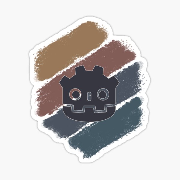 "Godot Game Engine - Rough Brush" Sticker by fdraw | Redbubble