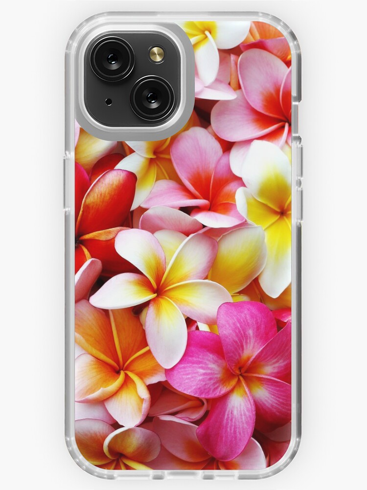 "Plumeria Pink White Frangipani Tropical Hawaiian Flower Floral Fine Art" iPhone Case for Sale ...