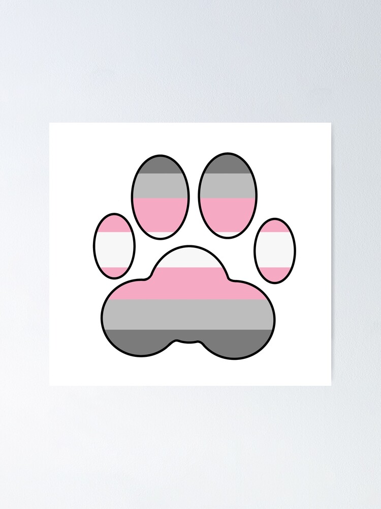 Lgbt Pride Paws Demigirl Poster For Sale By Echoskyart Redbubble