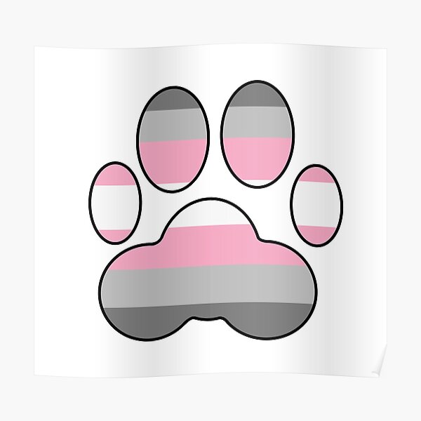Lgbt Pride Paws Demigirl Poster For Sale By Echoskyart Redbubble