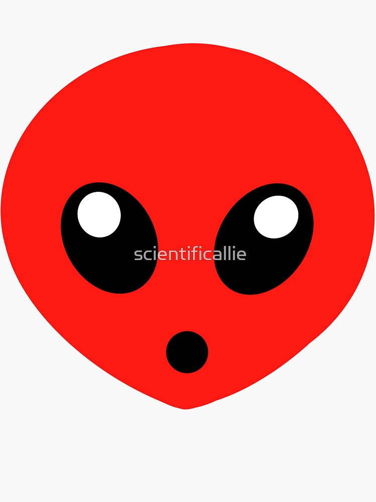 "Alien Head (Red)" Sticker for Sale by scientificallie | Redbubble
