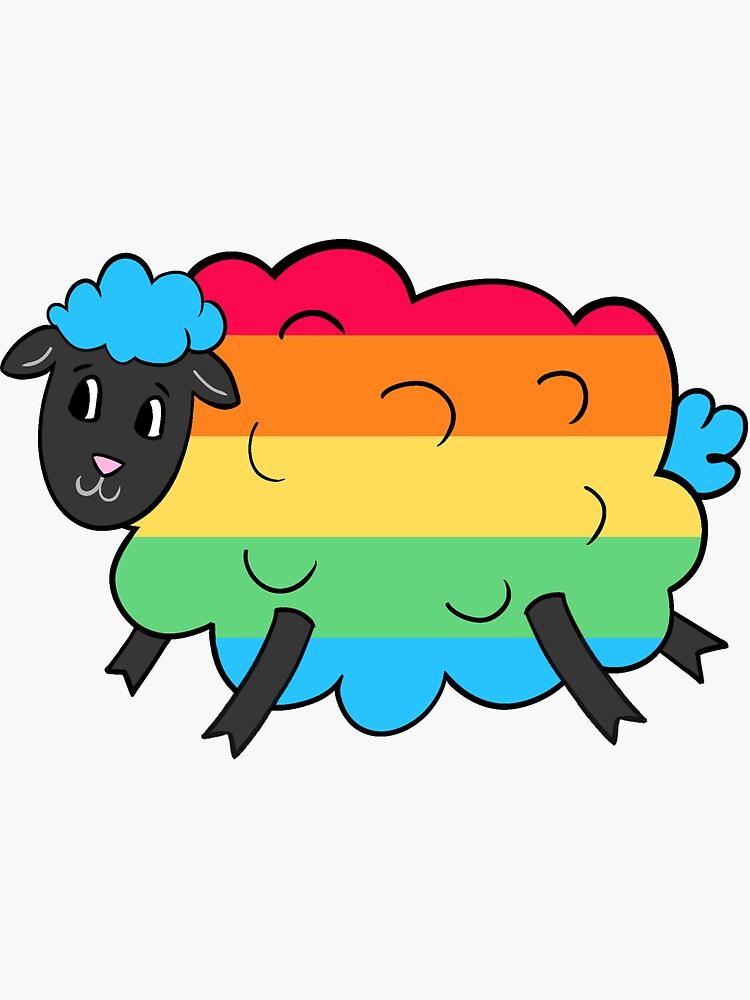 "Gay Pride Flag Sheep" Sticker for Sale by SquidKidz | Redbubble