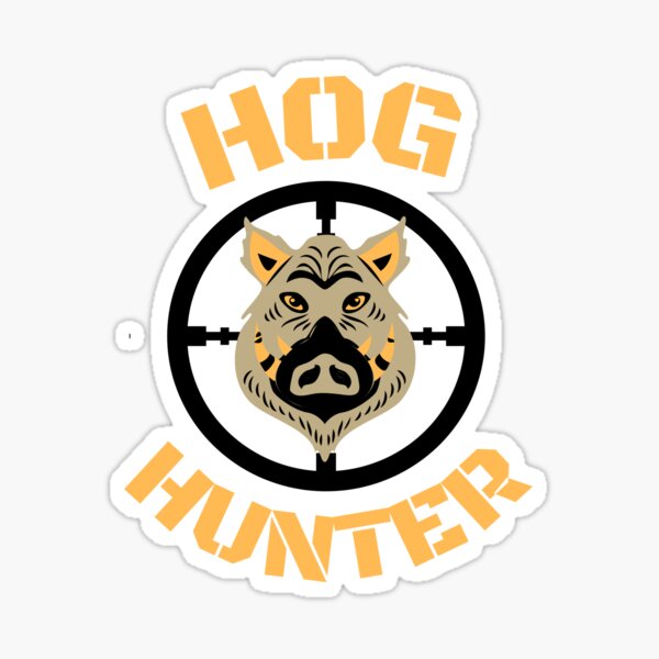 "Hog hunter pig boar hunting white" Sticker for Sale by daguilon ...