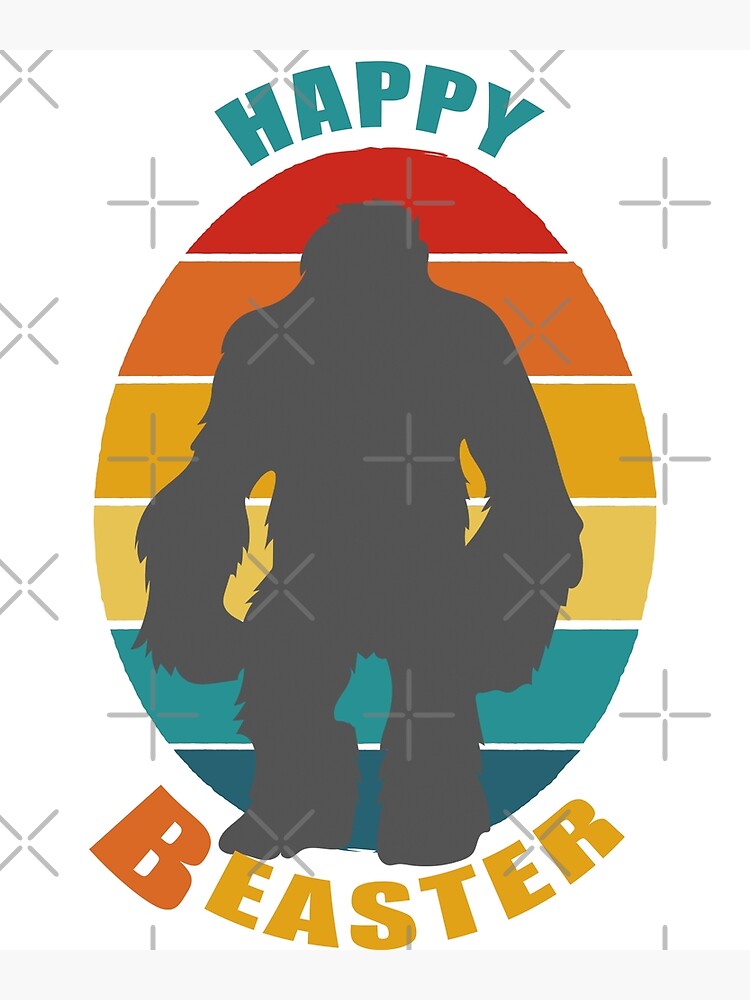 "Happy Beaster - Easter Bigfoot Silhouette" Art Print for Sale by ...