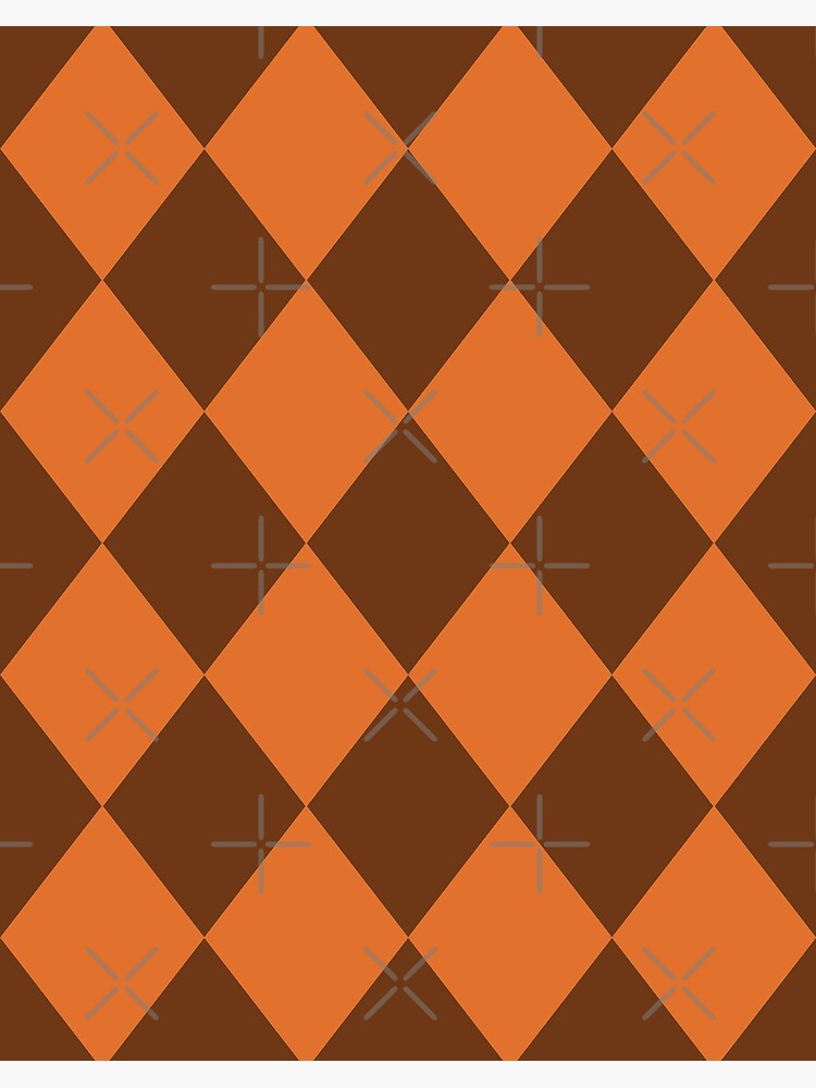 "Retro Orange Lozenge Harlequin pattern" Art Board Print for Sale by ...