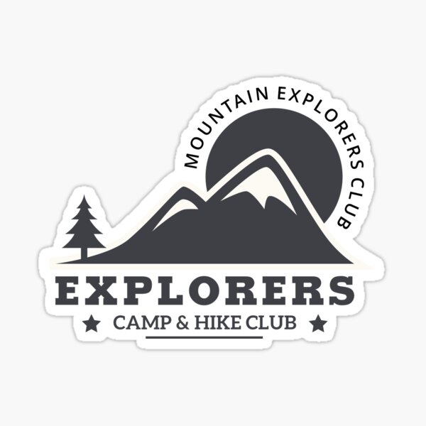 "Mountain explorers - camp and hike club" Sticker for Sale by Periko ...