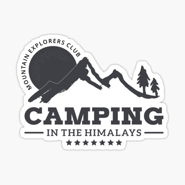 "Camping adventure - mountain hiking HIMALAYAS" Sticker for Sale by ...
