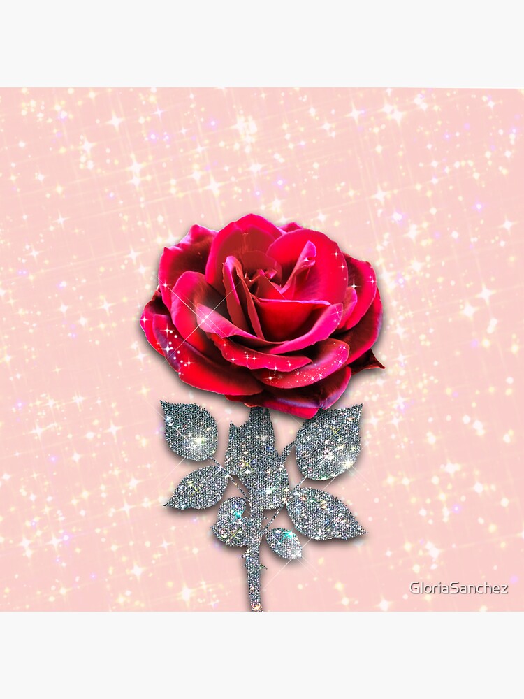 "SPARKLING GLITTER RED ROSE" Sticker for Sale by GloriaSanchez | Redbubble