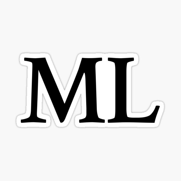 "Simple black and white ML Initials monogramed" Sticker by Abbara ...