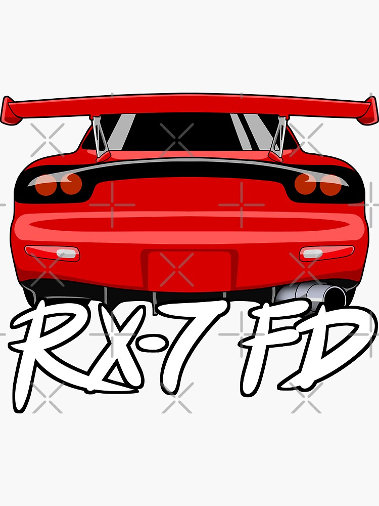 "RX7 FD / FD3S (Red)" Sticker for Sale by JDMGalaxy | Redbubble
