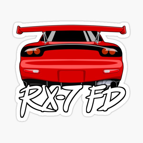 "RX7 FD / FD3S (Red)" Sticker for Sale by JDMGalaxy | Redbubble