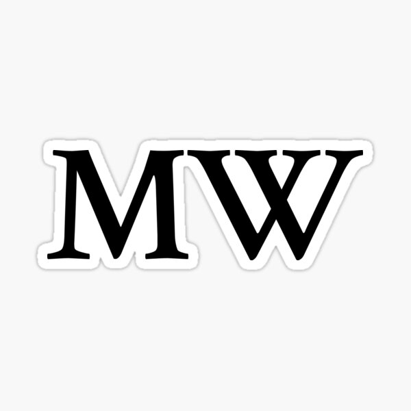 "Simple black and white MW Initials monogramed" Sticker for Sale by ...