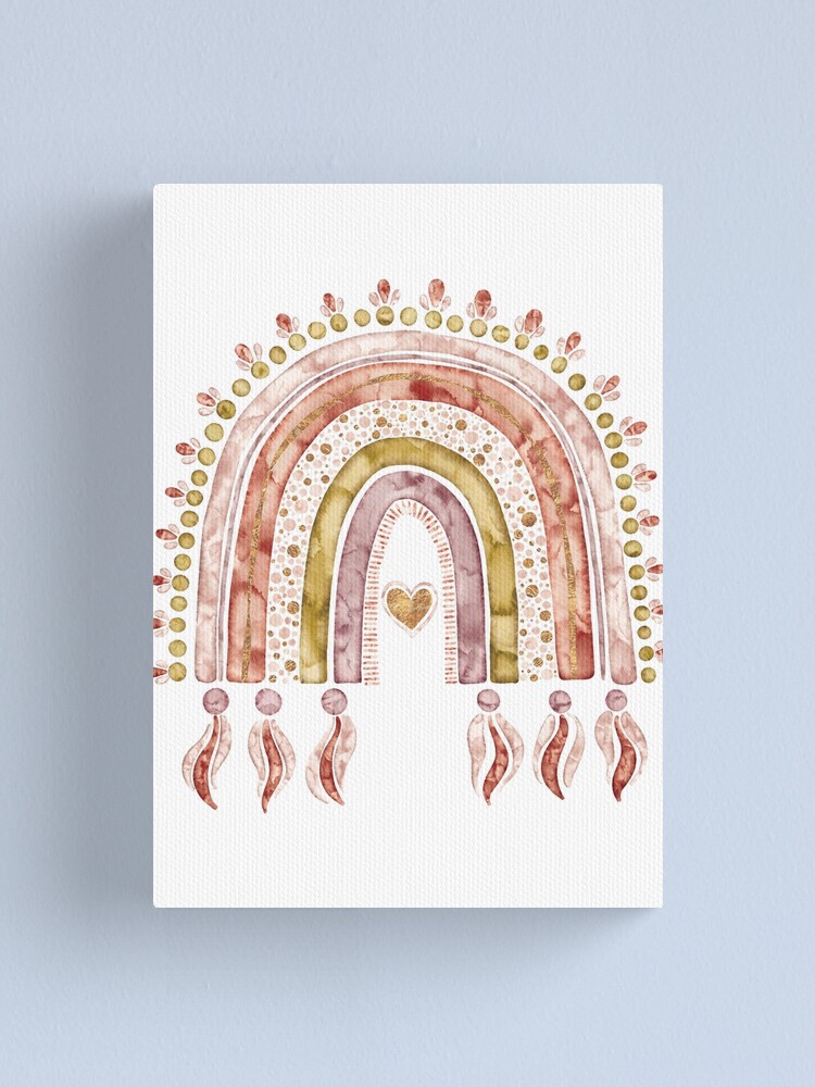 "watercolor boho rainbow, earthy colors, boho rainbow, aesthetic ...
