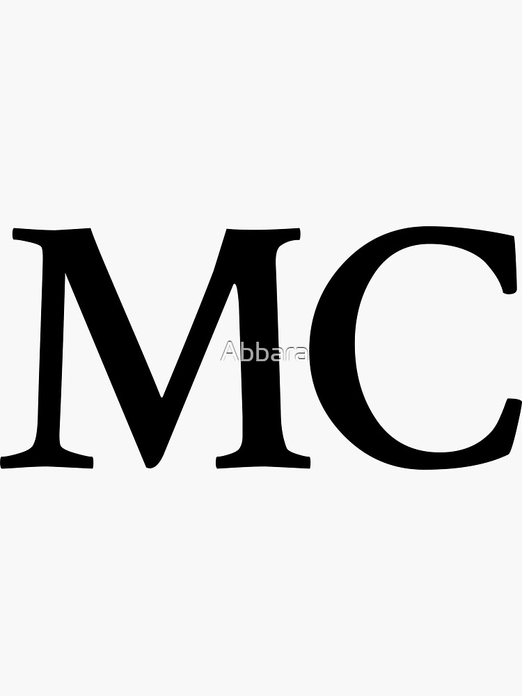 Pegatina «Iniciales MC simples en blanco y negro con monograma» de ...